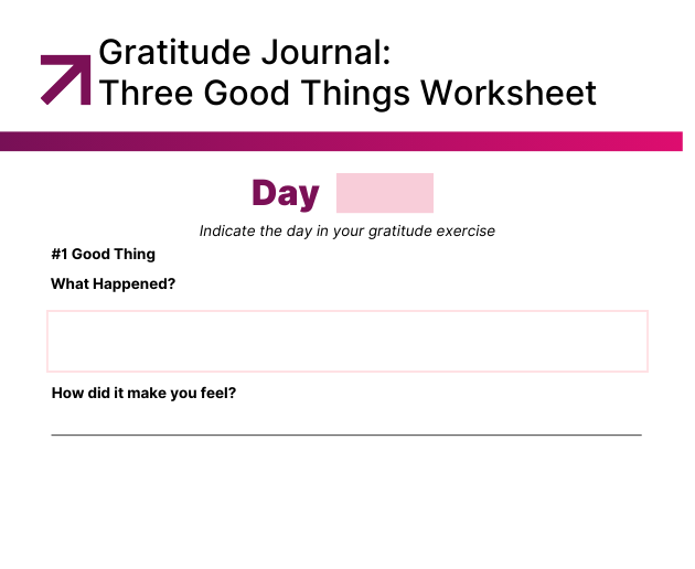 Gratitude Journal: Three Good Things Worksheet [FREE PDF Download]