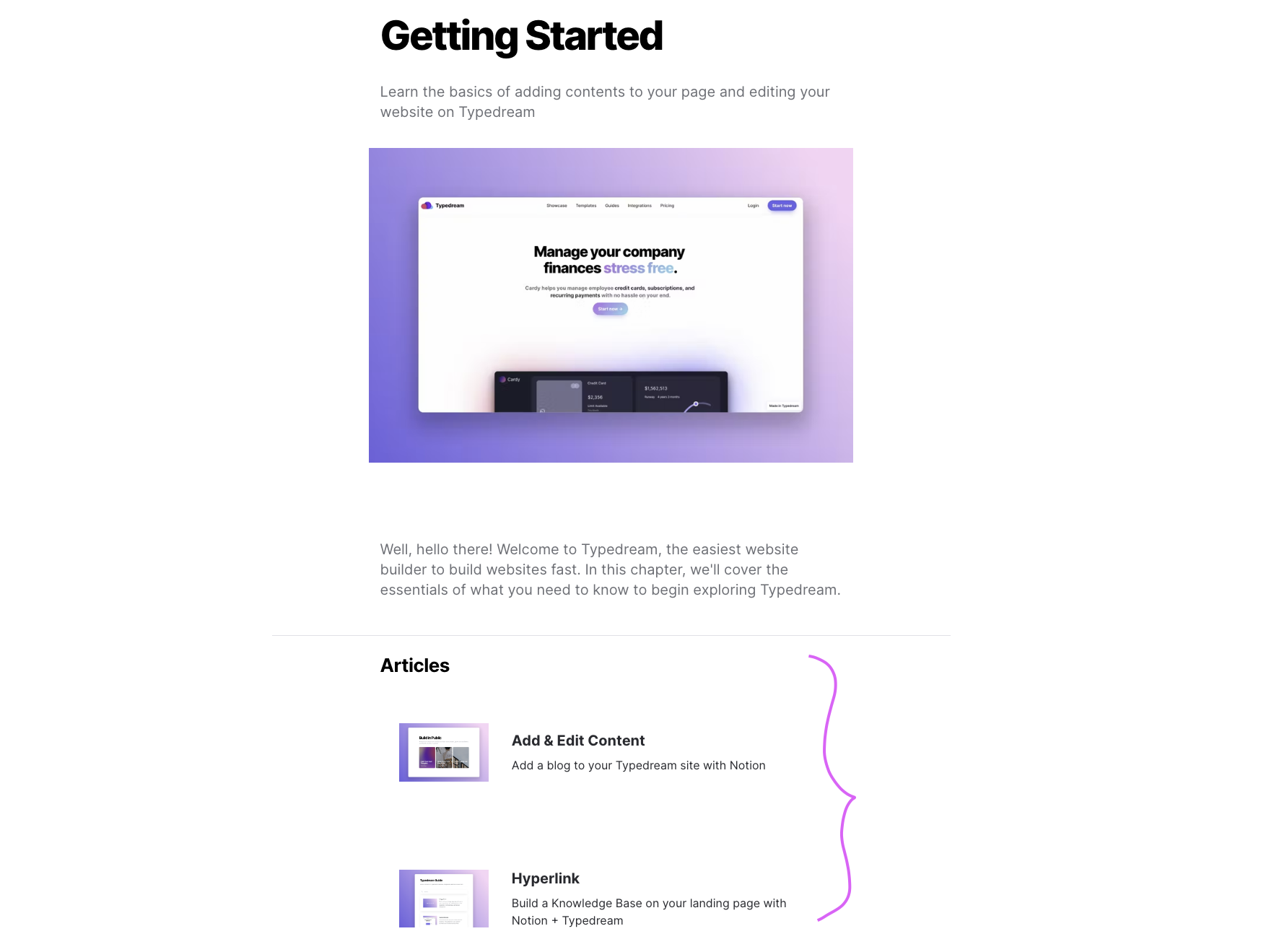 Build a Documentation / Help Center with Typedream CMS Build a Documentation / Help Center with Typedream CMS
